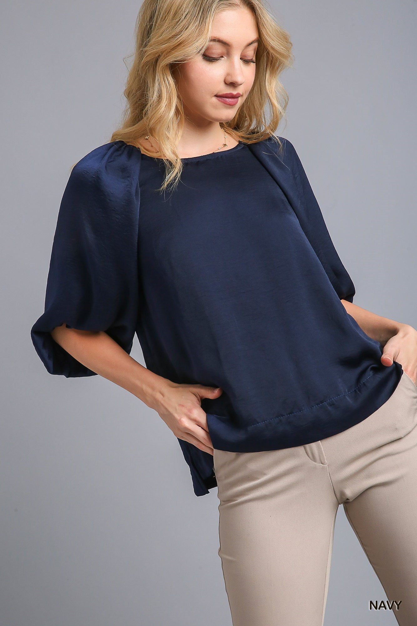 Kristy Balloon Sleeve Top – Byron Printing & Boutique LLC